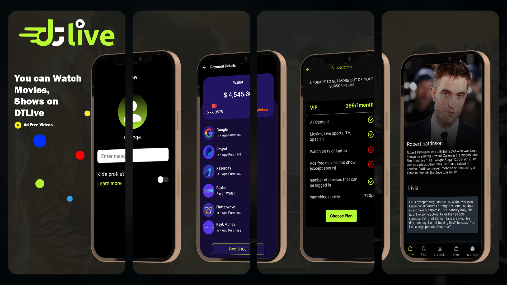 DTLive - Movies – TV Series – Live TV - Channels - OTT - Android app | Laravel Admin Panel by ...